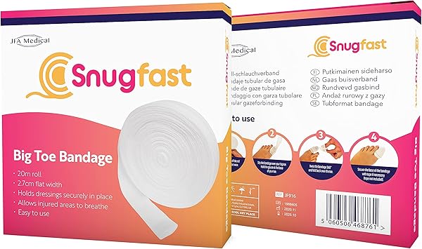 Snugfast Zehenverband, Mullbinde für große Zehen, röhrenförmig, 2,7 cm ...