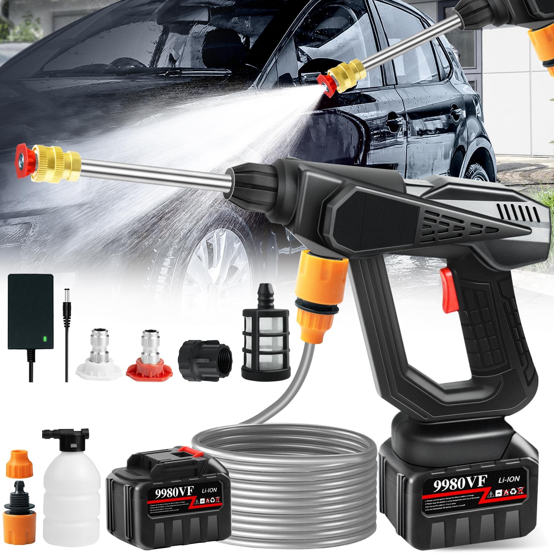 Amazon.com : Cordless Power Washer Gun, 18000 mAh Battery Powered ...