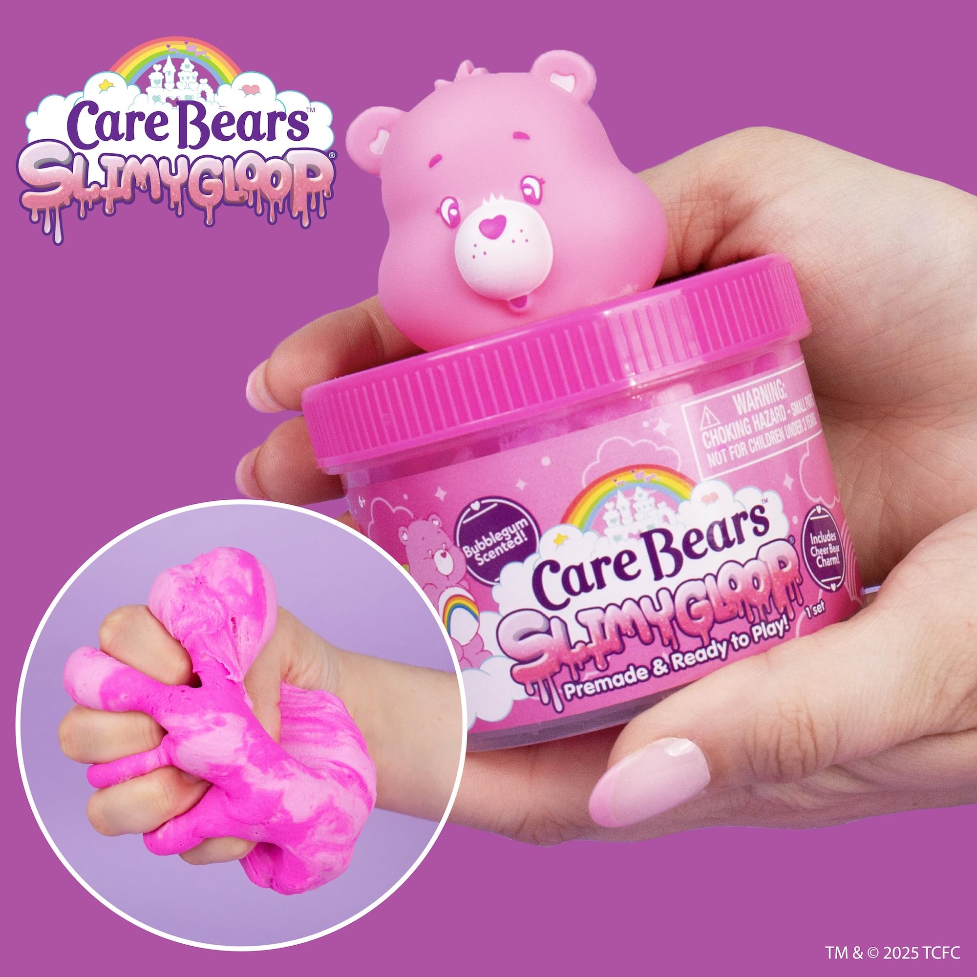 Snapklik.com : Care Bears Cheer Bear SLIMYGLOOP, Pink Bubblegum-Scented ...