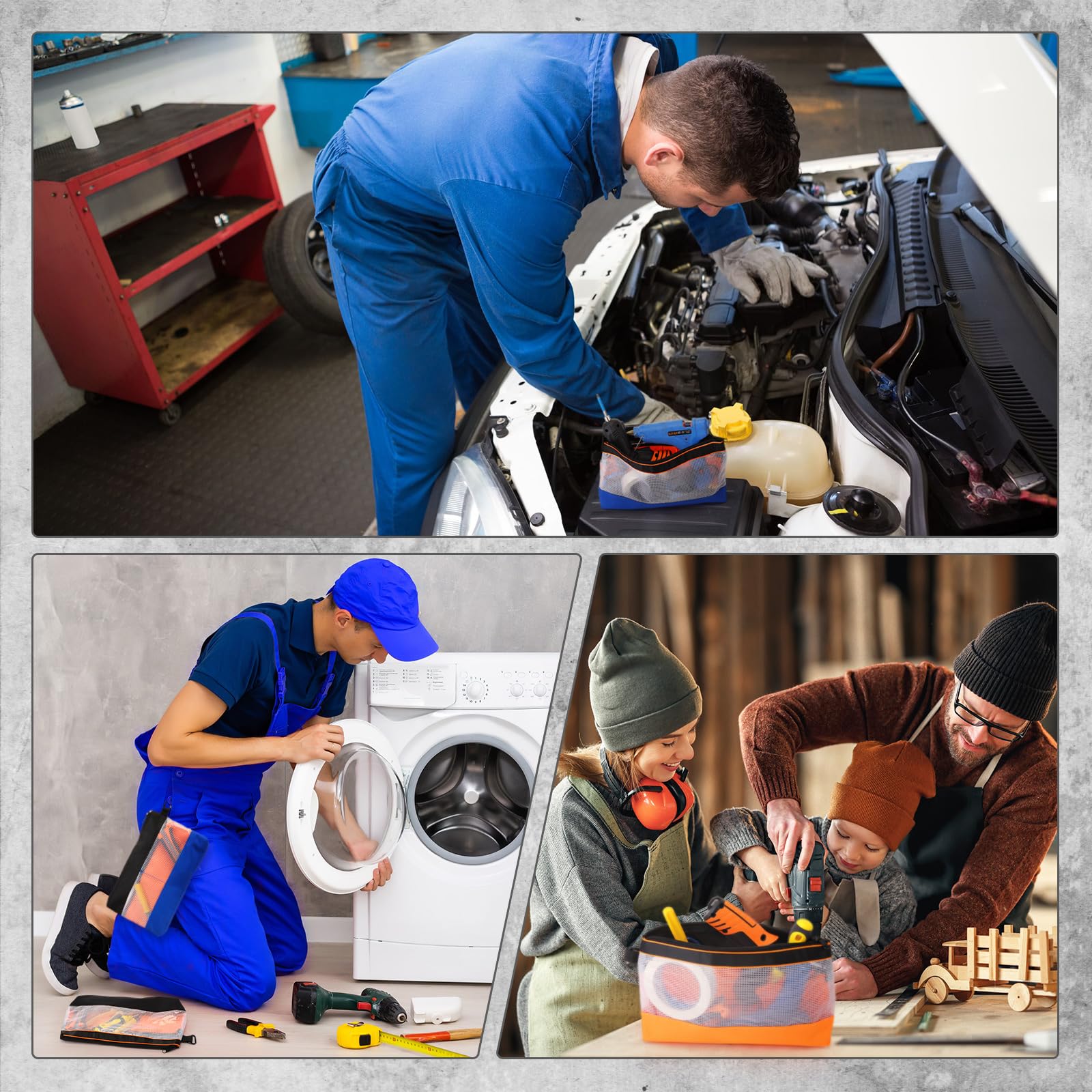 Paterr 16 Pcs Zipper Clear Tool Bag Bulk 11.8 Inch Small Tool Bag ...