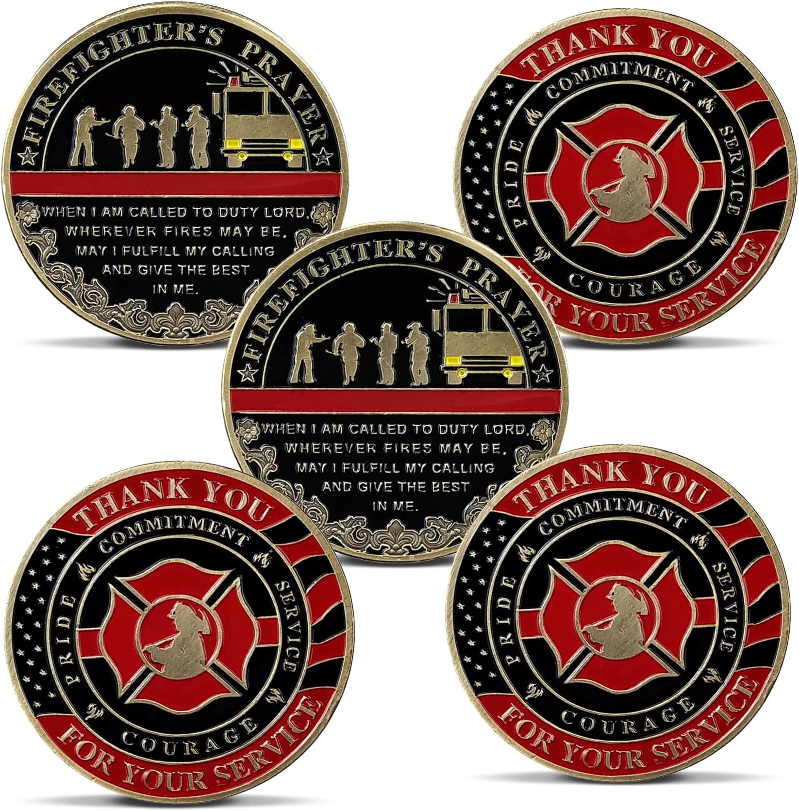 Amazon.com : 5 Pcs Firefighter Challenge Coin Thank You for Your ...