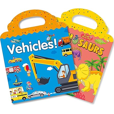 Amazon.com: Reusable Sticker Book for Kids 2-4, 2 Sets Vehicle ...