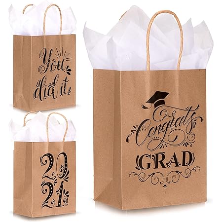 Amazon.com: 2021 Graduation Party Favor Gift Bags with Handles, 4 ...
