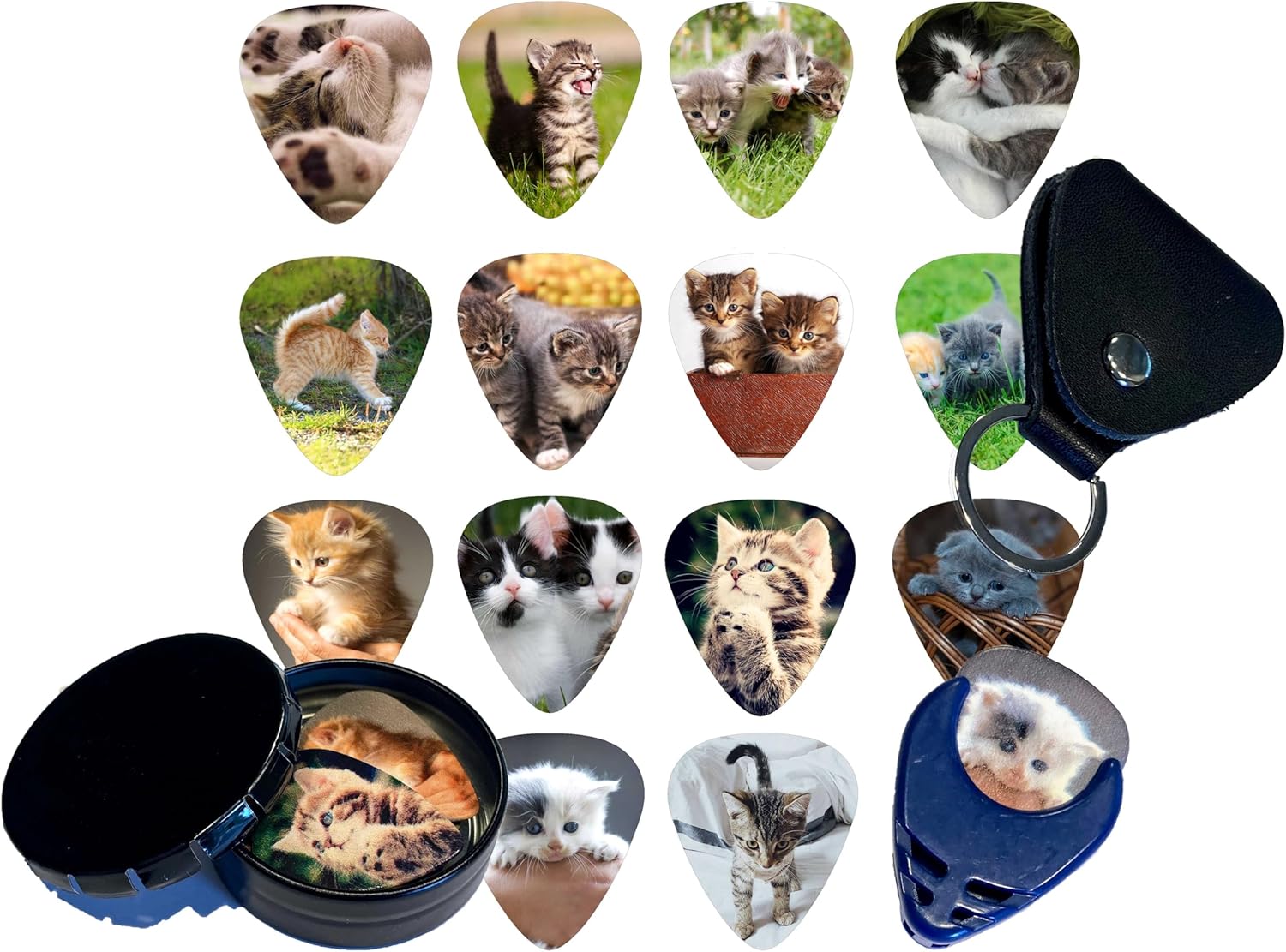 Amazon.com: 14-Pack Kittens & Cats .71mm Medium Guitar Picks Unique ...