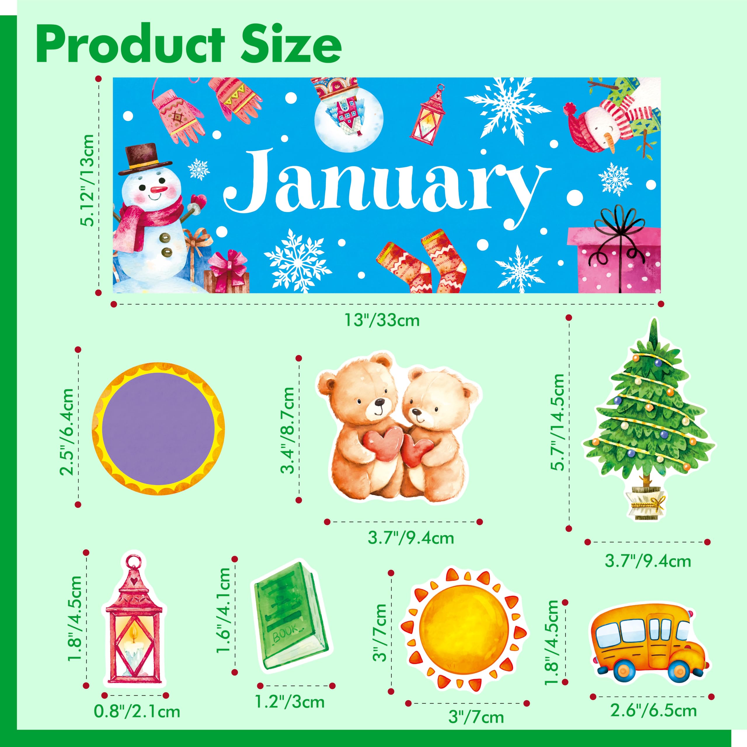 Snapklik.com : 112 PCS Holiday Monthly Headliners, 12 Months Of The ...