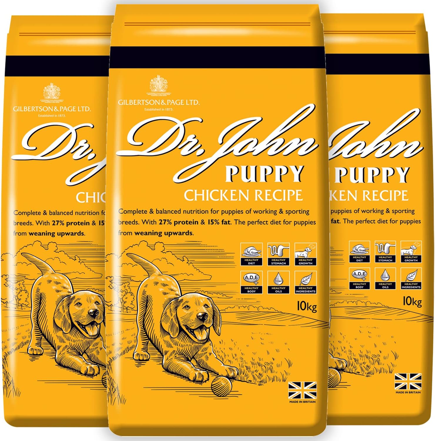 Dr John Dry Puppy Food 30kg (3 x 10kg) with Omega-3s - Chicken Recipe ...