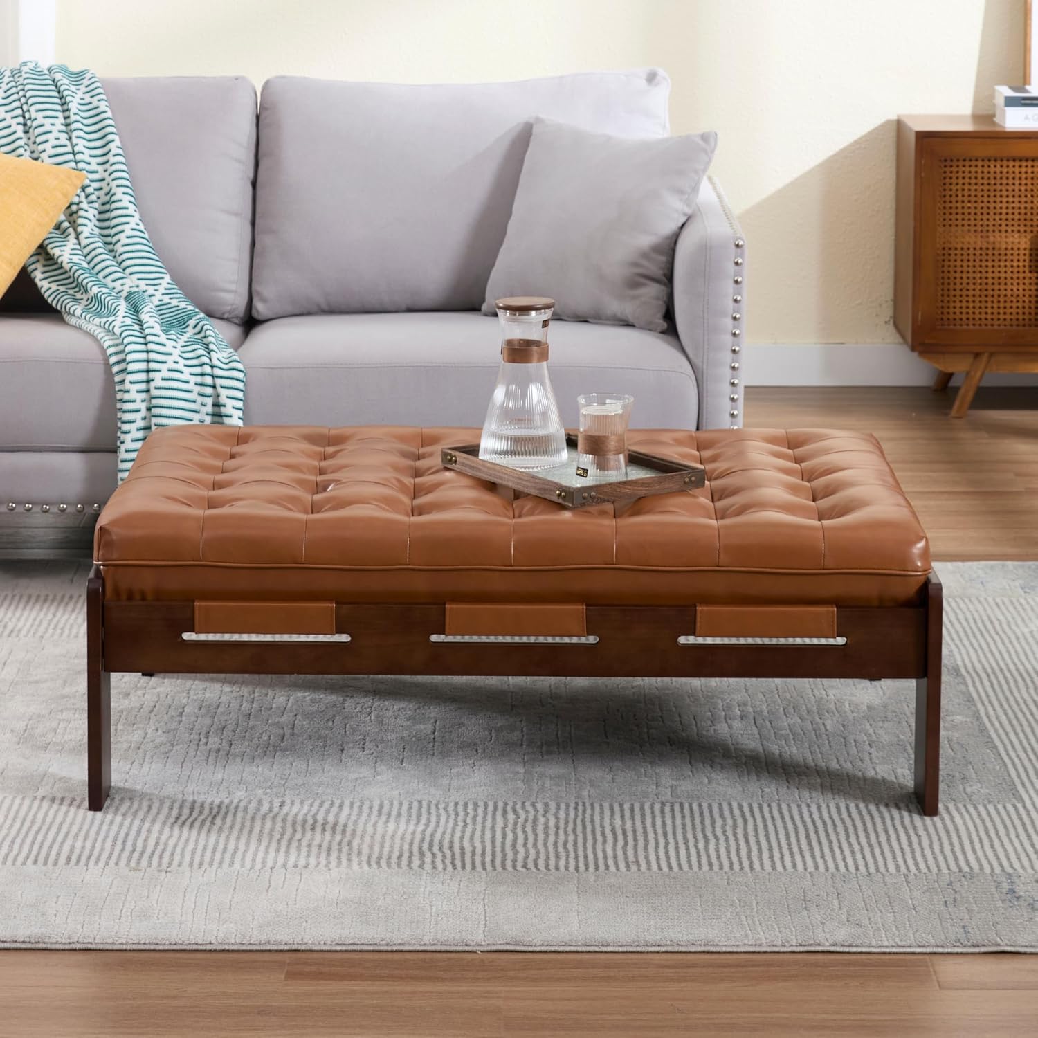 Amazon.com: DM Furniture Ottoman Coffee Table, 47.75' Living Room ...