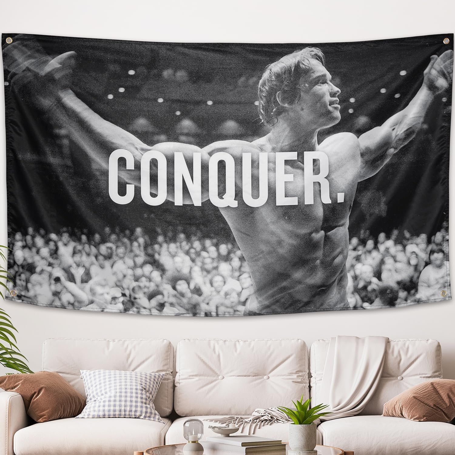 Amazon.com: WHGJ Conquer flag for Arnold Poster Tapestry, Heavy Duty ...
