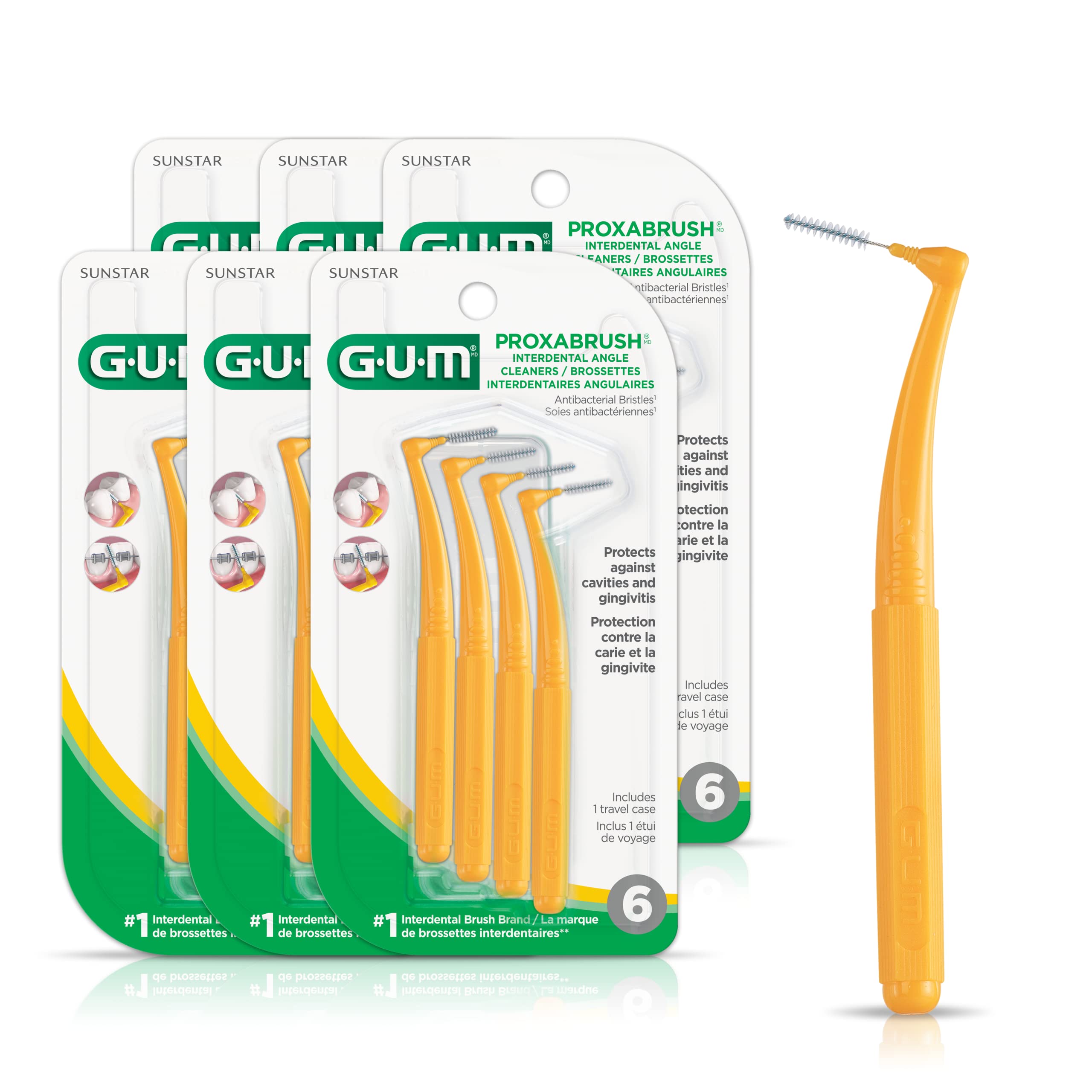 GUM Proxabrush® Go-Betweens® Angled Reusable Interdental Cleaners ...