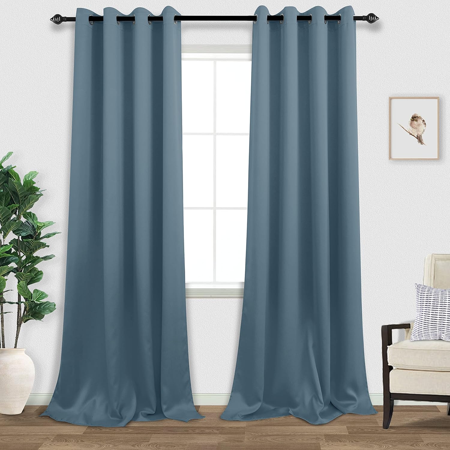 Amazon.com: KOUFALL 108 Inch Blackout Curtains,Room Darkening Thermal ...