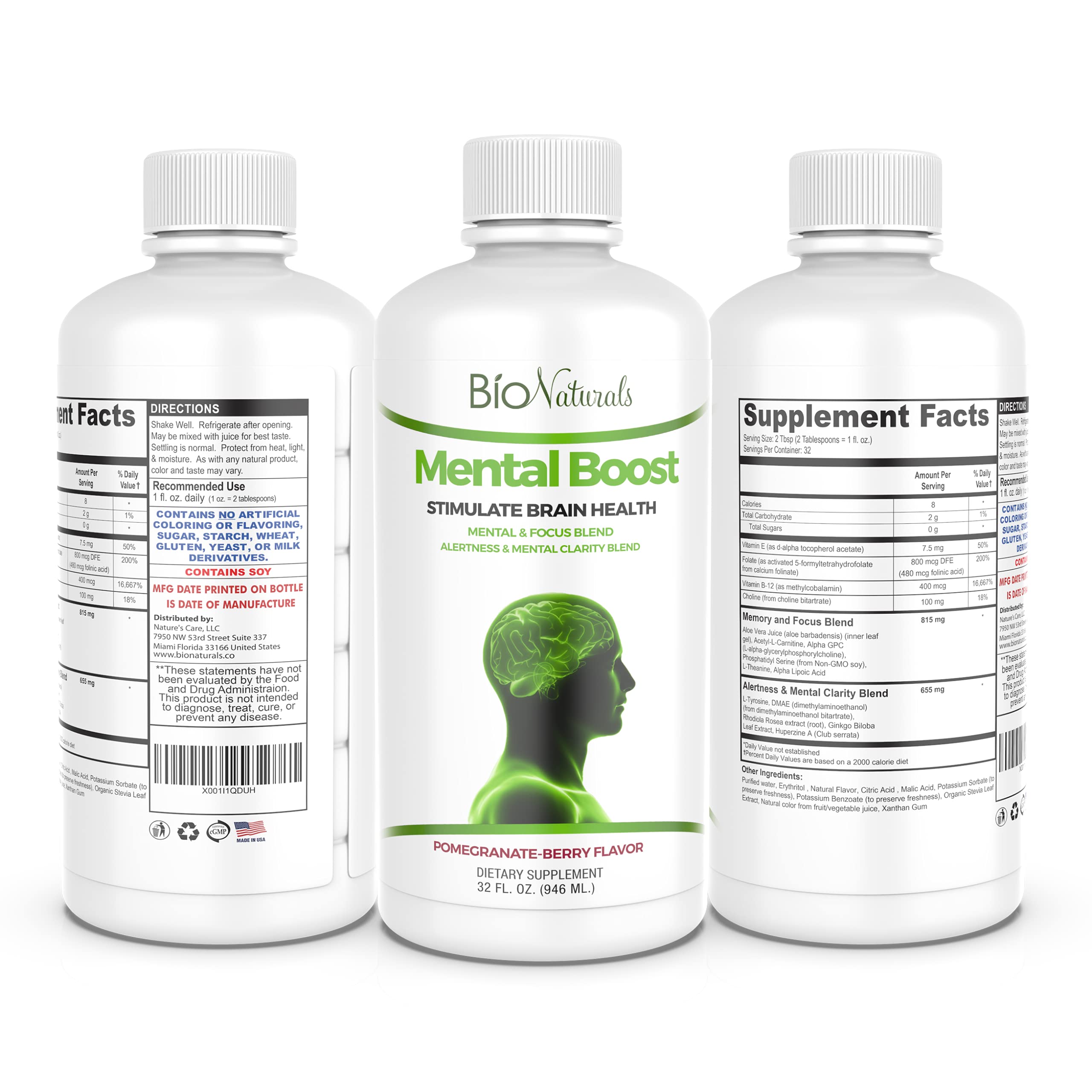 Bio Naturals Mental Boost Liquid Nootropic Supplement - Enhance Brain ...