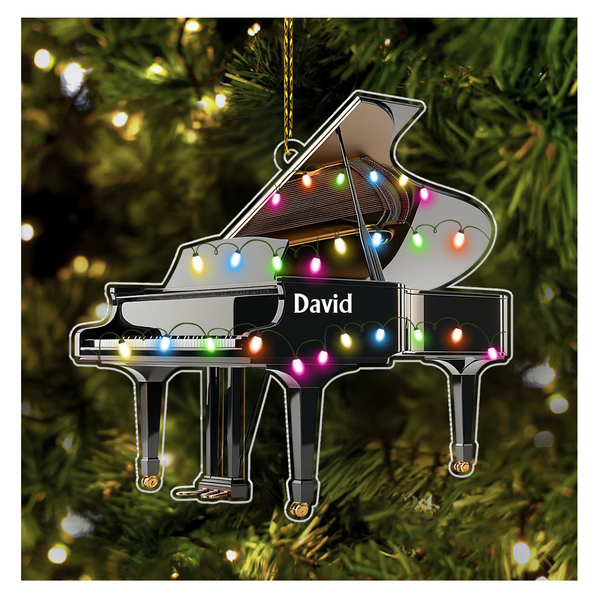 Amazon.com: Hyturtle Personalized Piano 2D Flat Christmas Ornament ...
