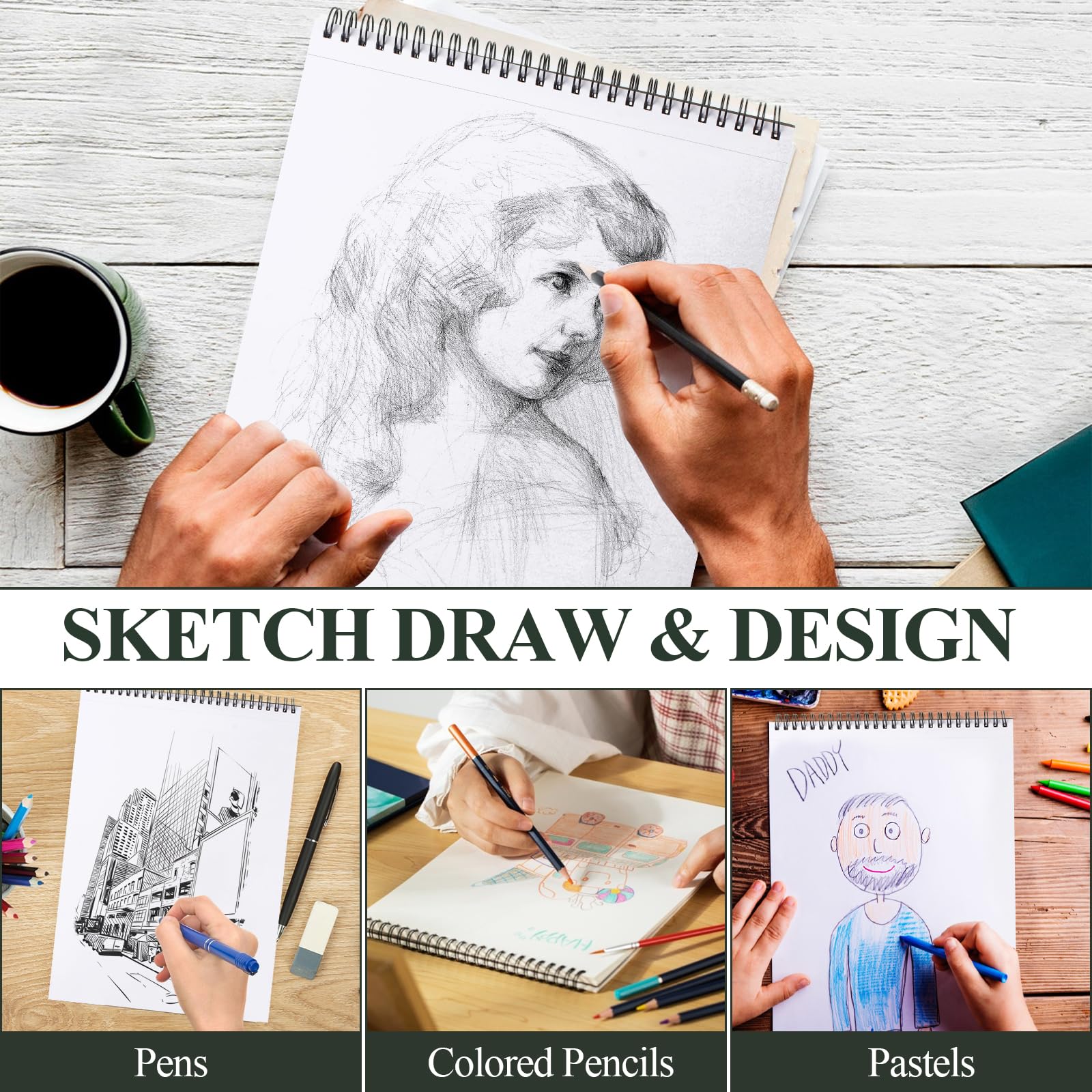 Snapklik.com : Utron 9"x12" Sketchbook Drawing, Top Spiral Sketching ...