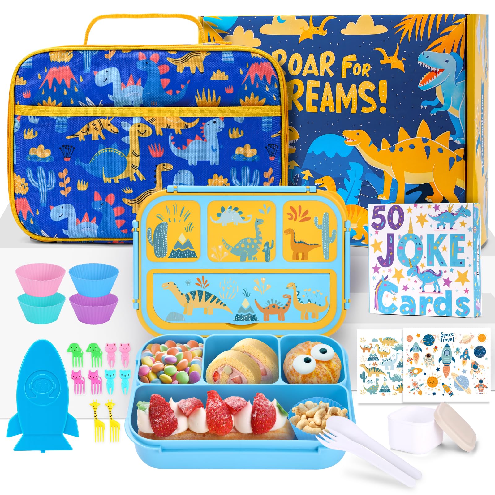 Amazon.com: QQKO Bento Box for Kids with Insulated Lunch Bag, Kids ...