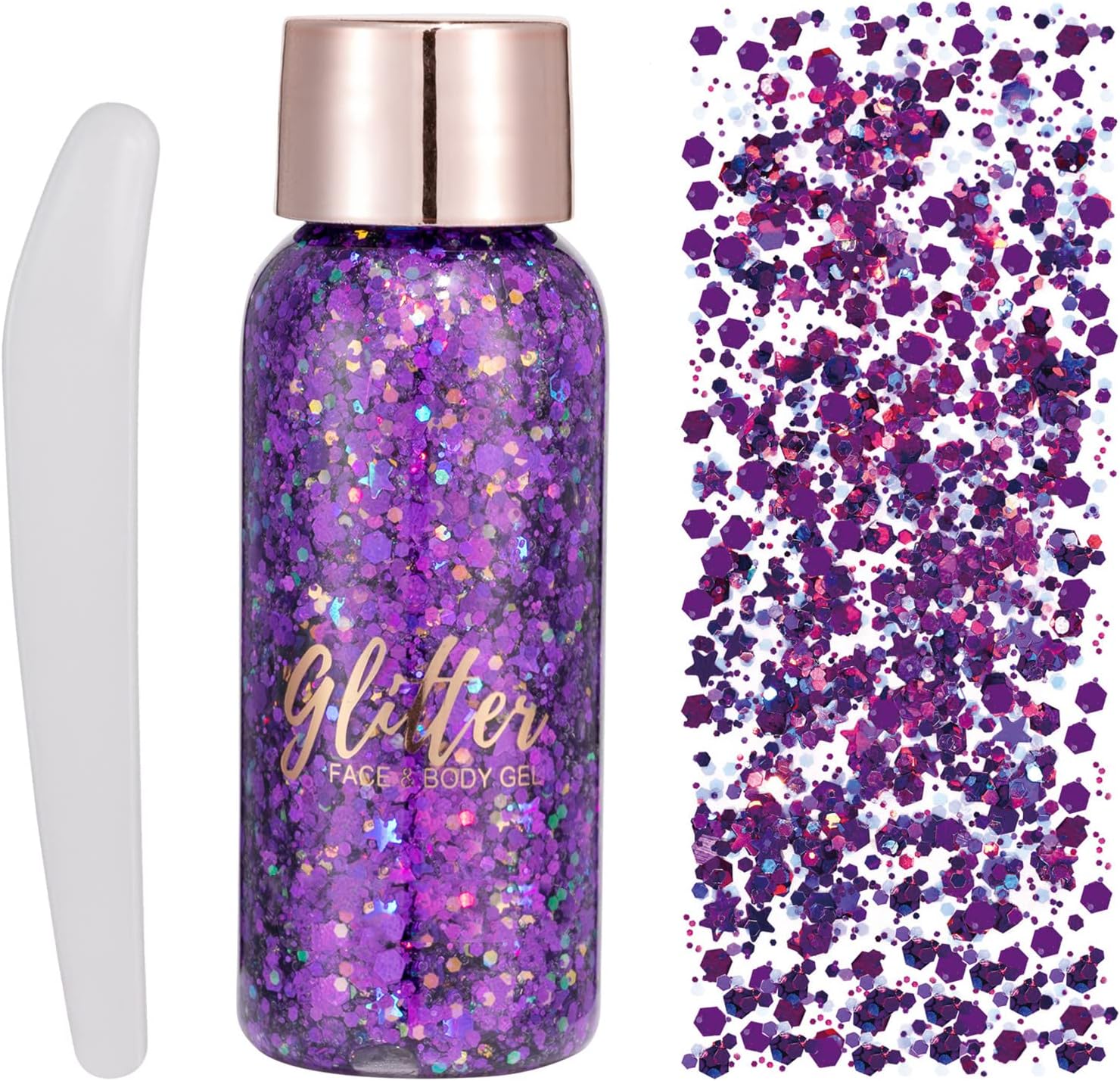 Amazon.com : MAEPEOR Holographic Body Glitter Gel 4 Colors Long Lasting ...