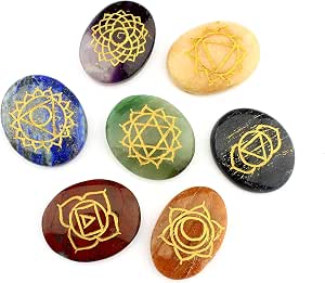 Amazon.com: Engraved Chakra Oval Worry Stone Set : Health & Household