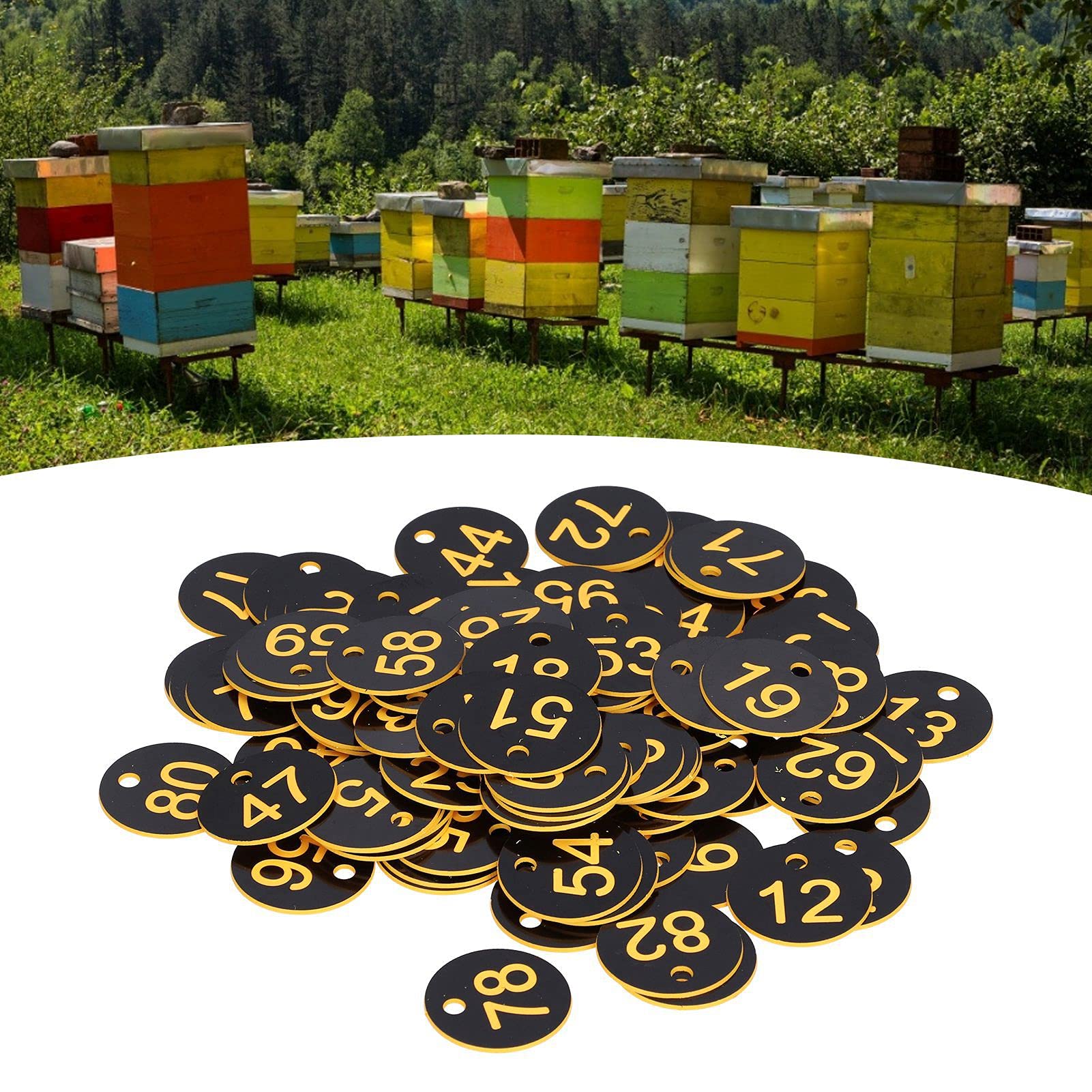 100pcs Plastic Number Tags,Beehive Sign Marker,Numbered Beehive Tags ...