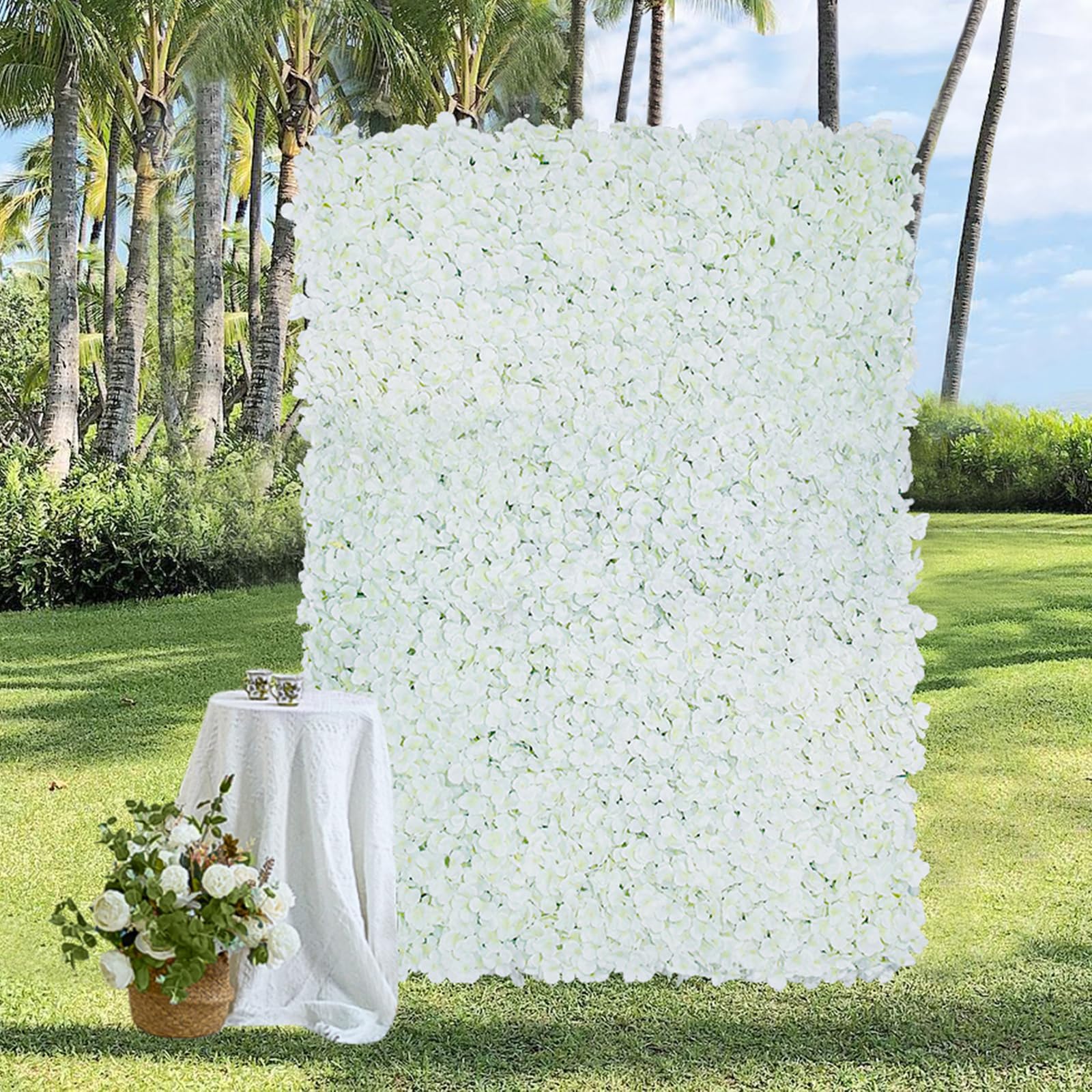 Amazon.com: White Floral Wall Backdrop 24 Packs 15x15 Inches 3D ...