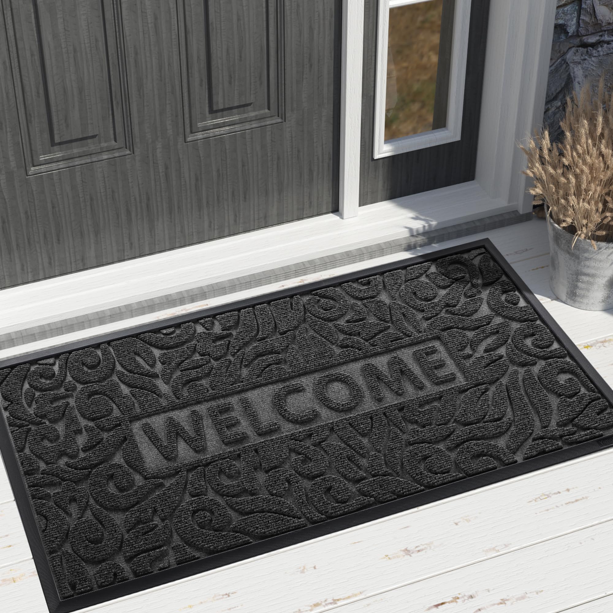 Amazon.com: Yimobra Welcome Front Door Mat Outdoor, Heavy Duty Sturdy ...