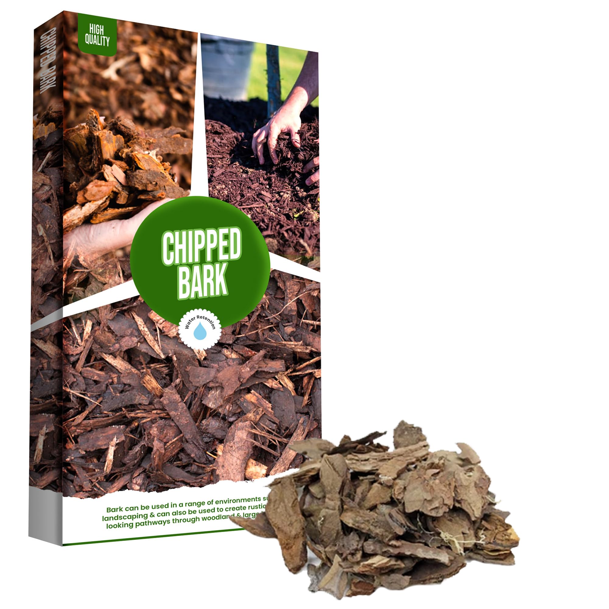 60 Litres Outdoor Wood Chipped Decorative & Landscape Bark Chippings ...