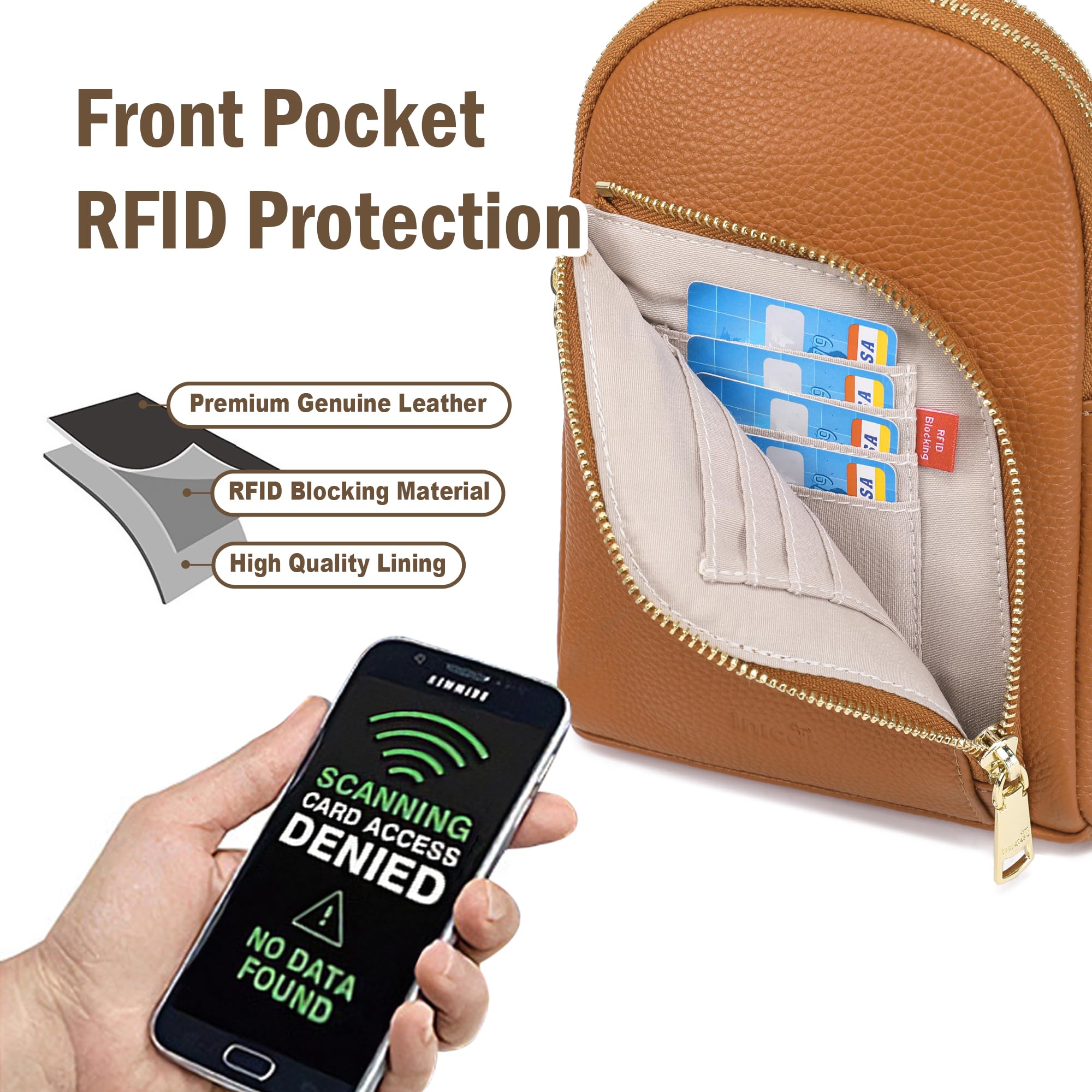 Snapklik.com : RFID Blocking Sling Bag Leather Crossbody Bags For Women ...