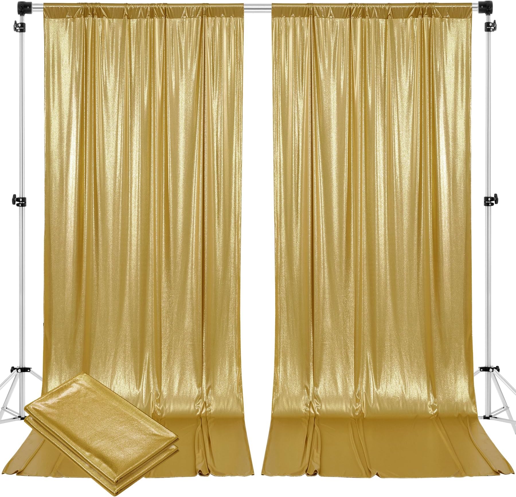 Amazon.com : gogoparti 10x14FT Gold Sequin Backdrop Curtain - 2 Panels ...
