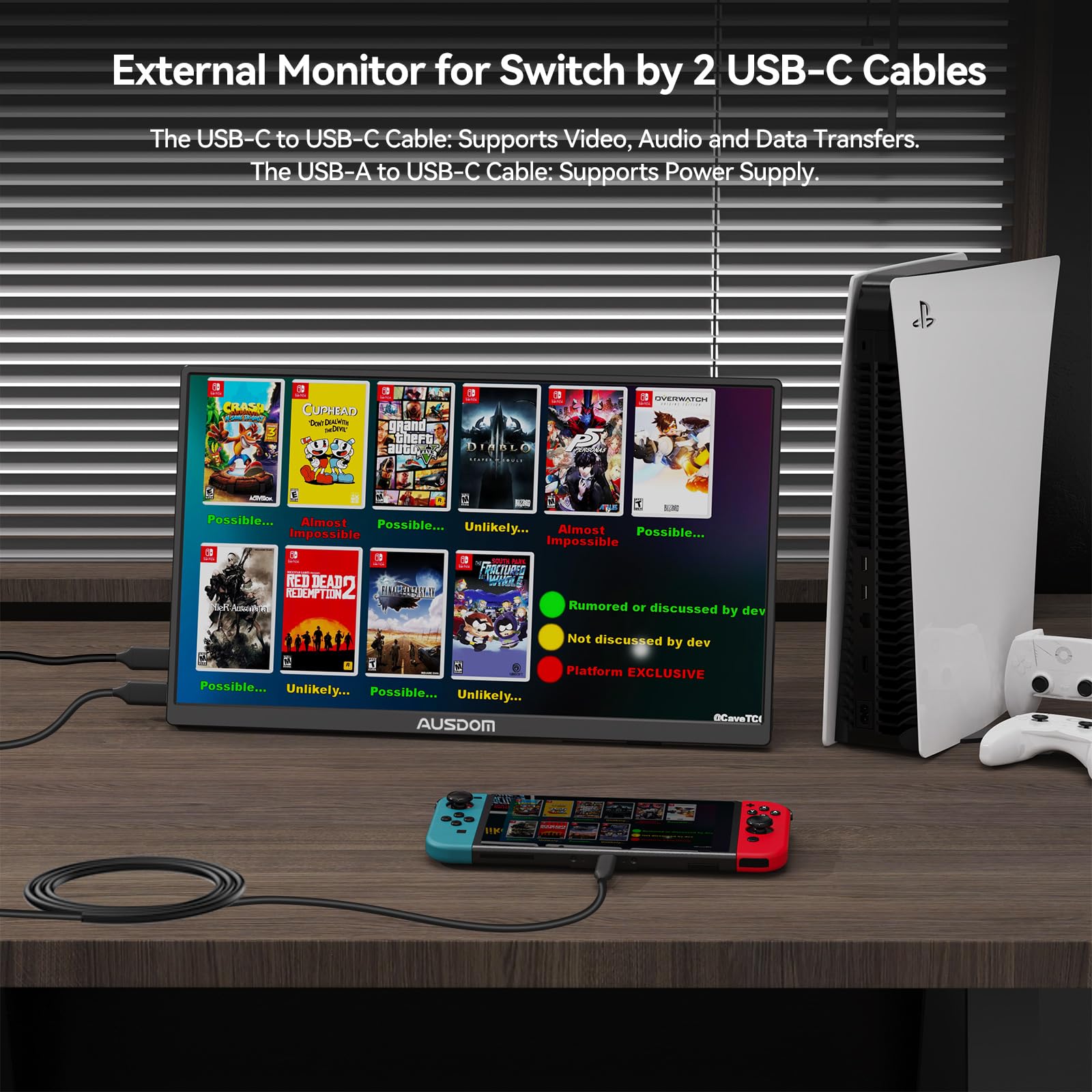 Snapklik.com : AUSDOM 15.6 Portable Monitor For Laptop: 15.6-inch 1080P ...