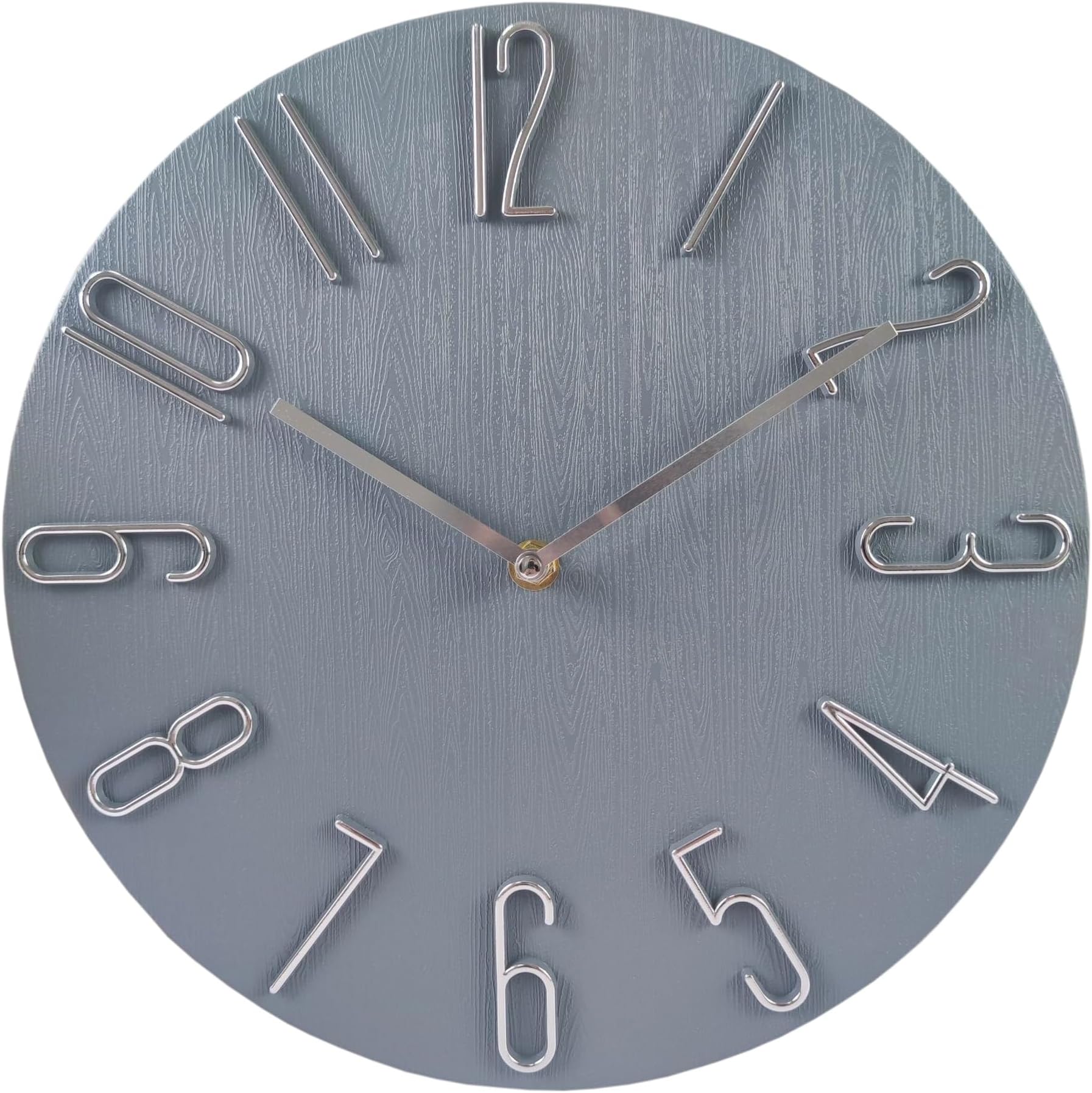 Amazon.com: ALILUSSO 12 Inch Wall Clock Silent Non Ticking, 3D Relief ...