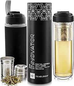 Amazon.com | Teabloom Travel Tea Infusing Cup – Insulated Borosilicate ...