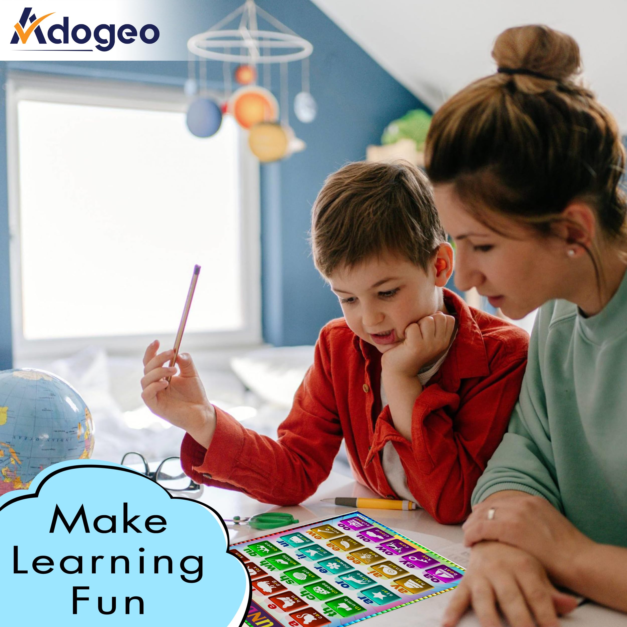 Snapklik.com : ADOGEO Phonics Sounds Chart Poster - Reading & Spelling ...