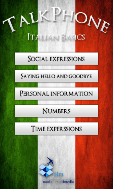 TalkPhone Italian Basics - App on Amazon Appstore