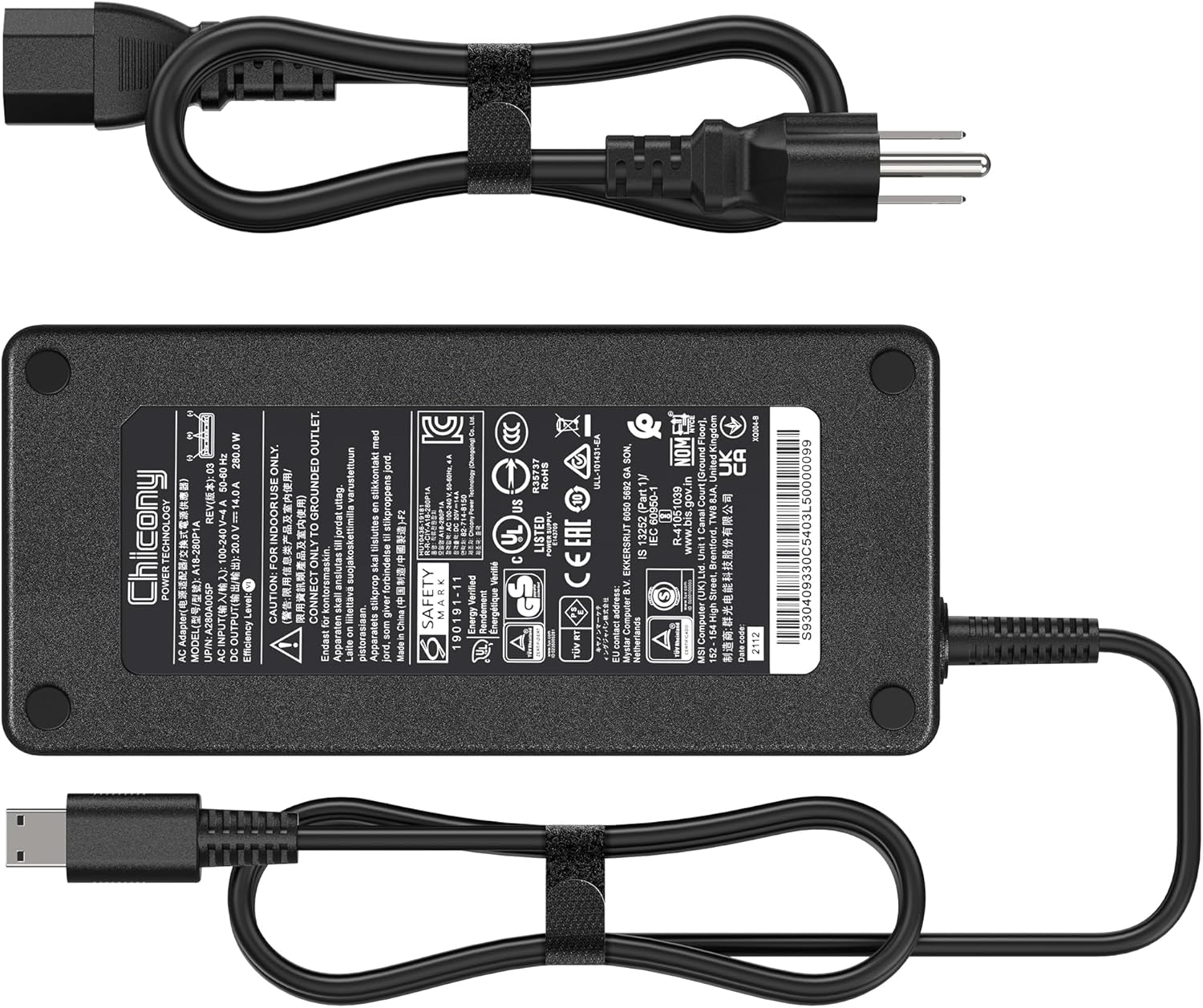 Amazon.com: Wviosjtn 280W Laptop Charger for MSI Creator Z17 Z16 Raider ...