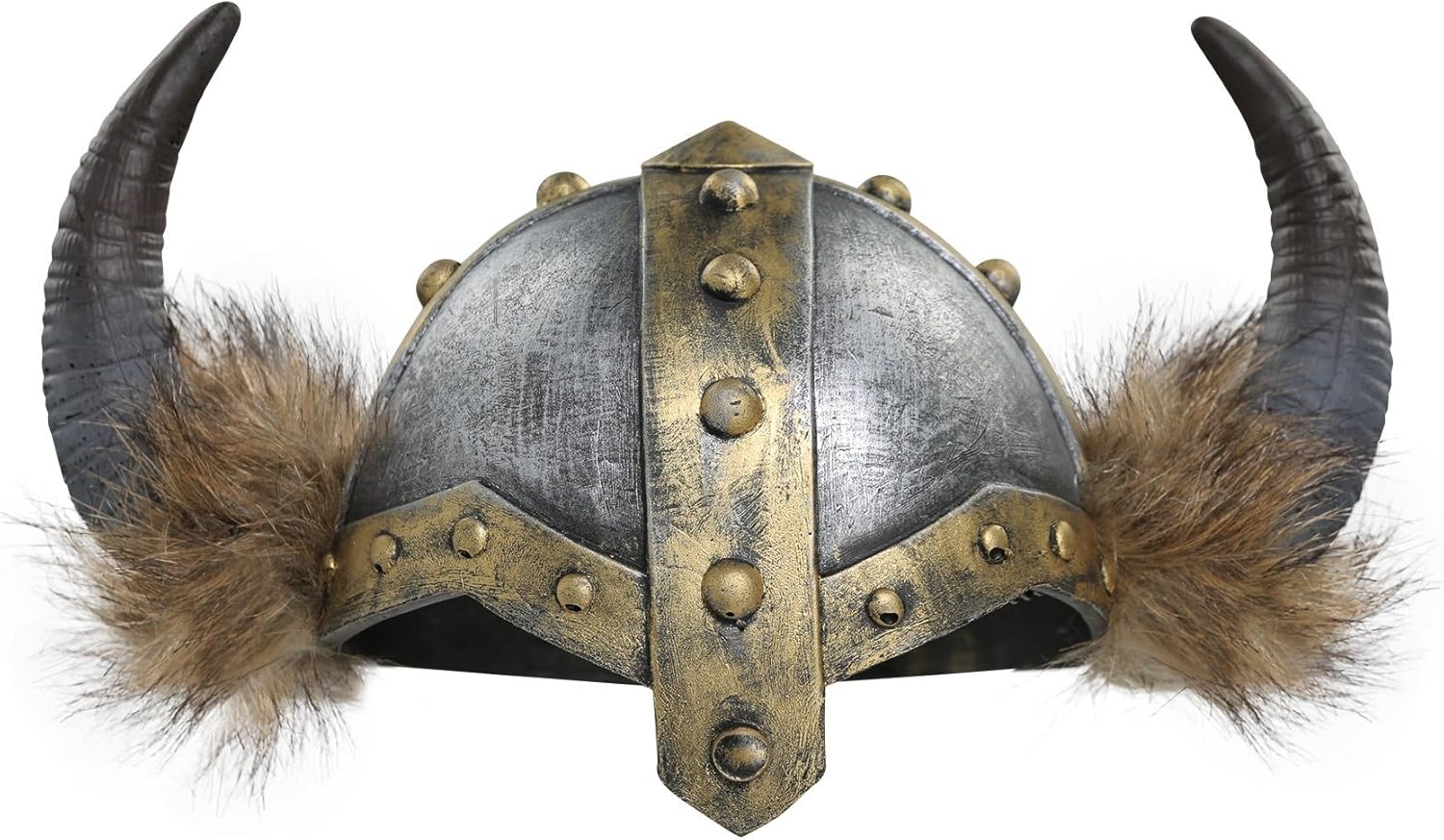 Amazon.com: Women's Viking Faux Fur Helmet Horned Helm with Fur Trim ...