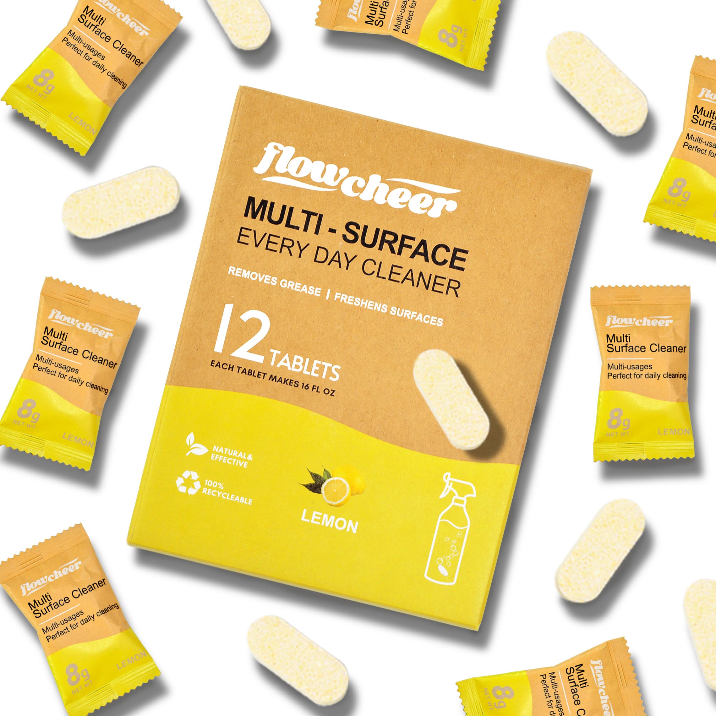 Amazon.com: flowcheer Multi-Surface Cleaner Refills Tablet-12 Pack All ...