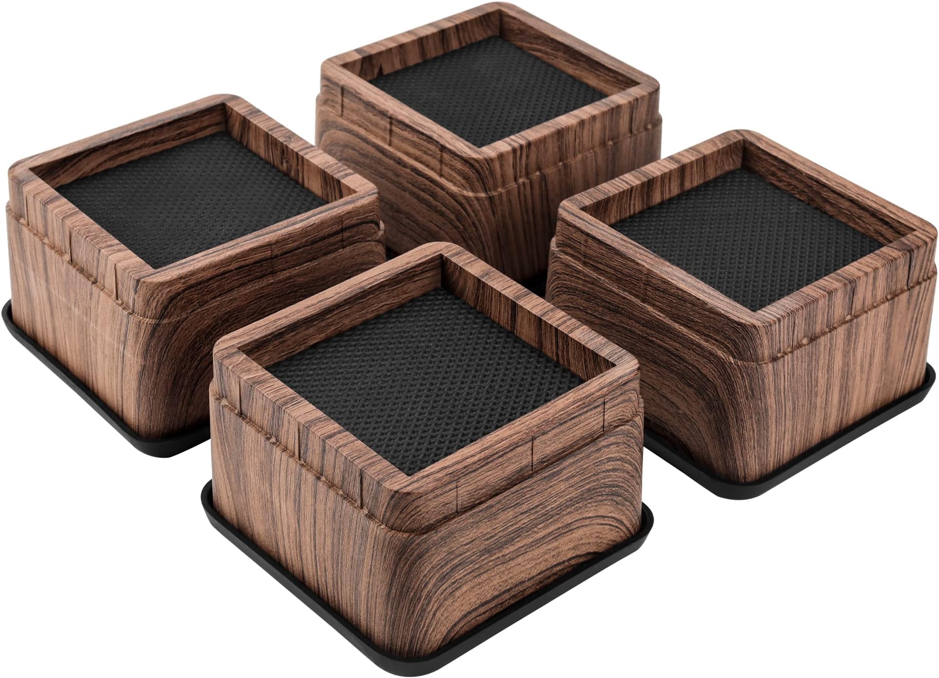 Amazon.com: Sopicoz 2 inch Wood Bed Risers Set of 4, Square Furniture ...