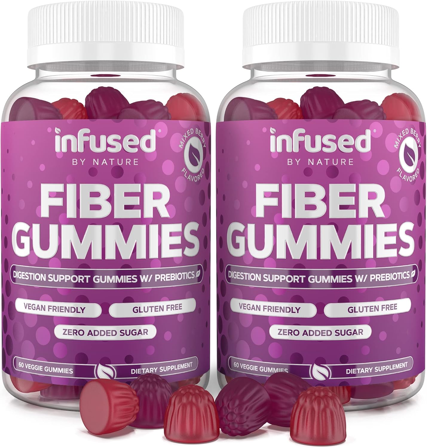Amazon.com: (2-Pack) Fiber Gummies Supplement for Adults & Kids – Sugar ...