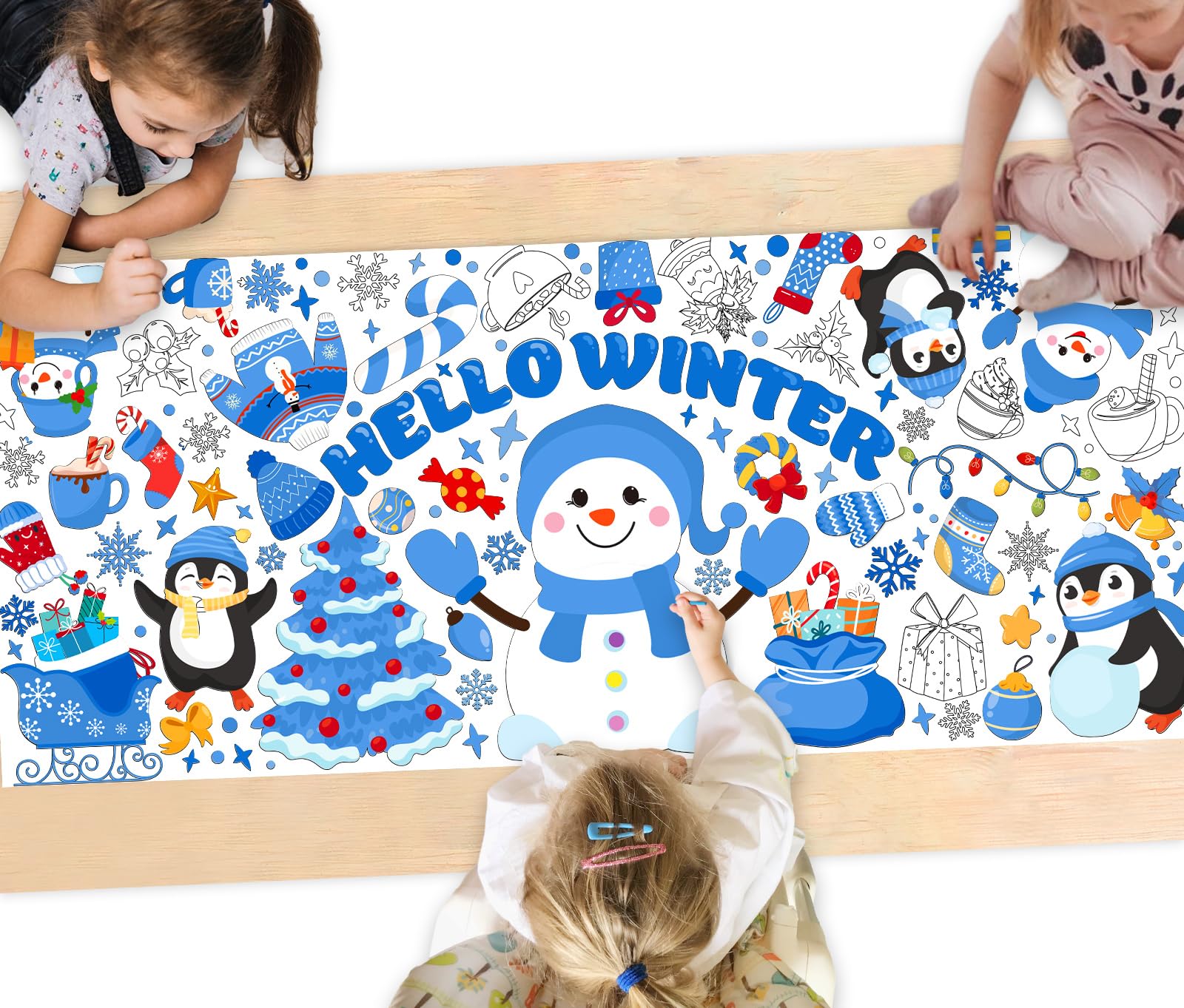 Amazon.com: JarThenaAMCS Large Hello Winter Coloring Poster Giant ...