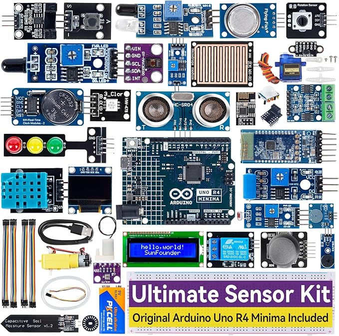Sunfounder Ultimate Sensor Kit With Original Arduino Uno R4 Minima Smart Iot And Basic Sensor