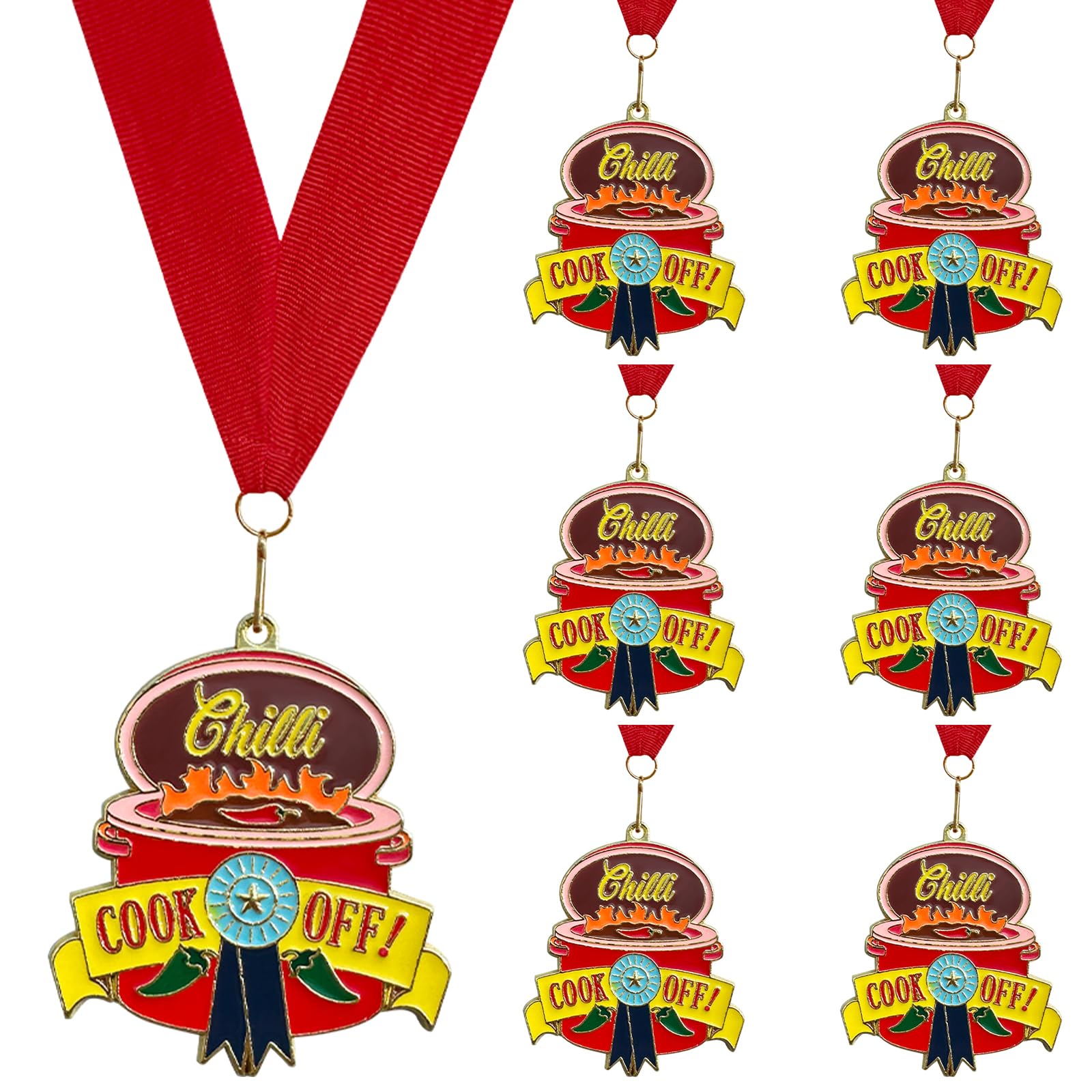 Amazon.com : Sitroasho 6 Pieces Chili Cook Off Medals Chili Trophies ...