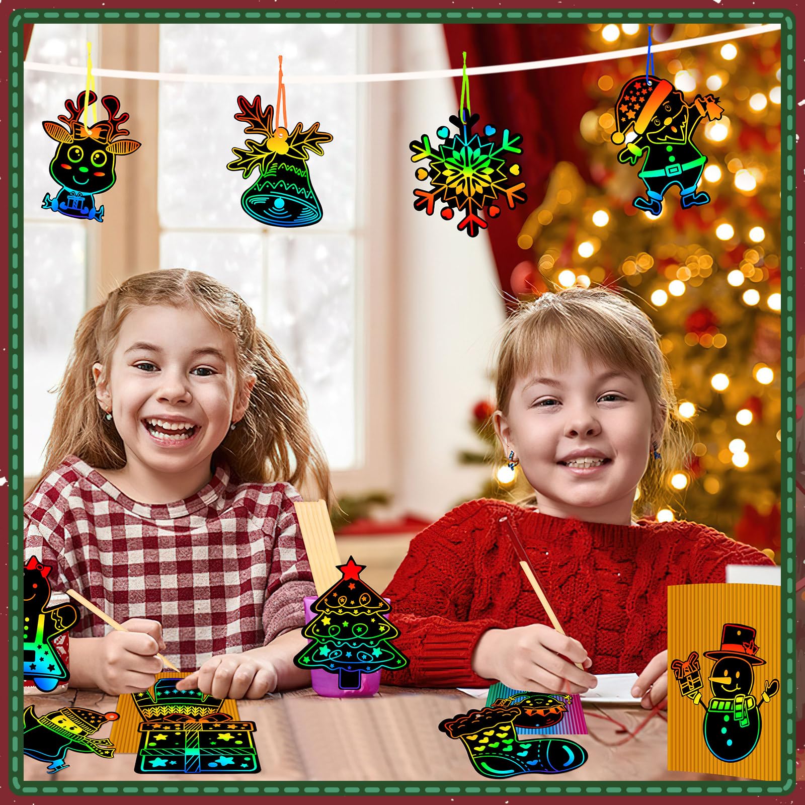 Snapklik.com : Christmas Scratch Art, 36 PCS Christmas Crafts Kits For ...