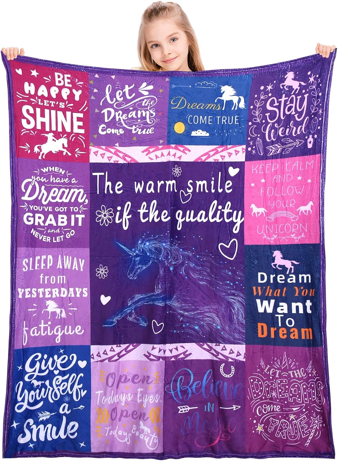 Amazon.com: Unicorn Blanket for Girls,Cartoon Throw Blanket for Girls ...