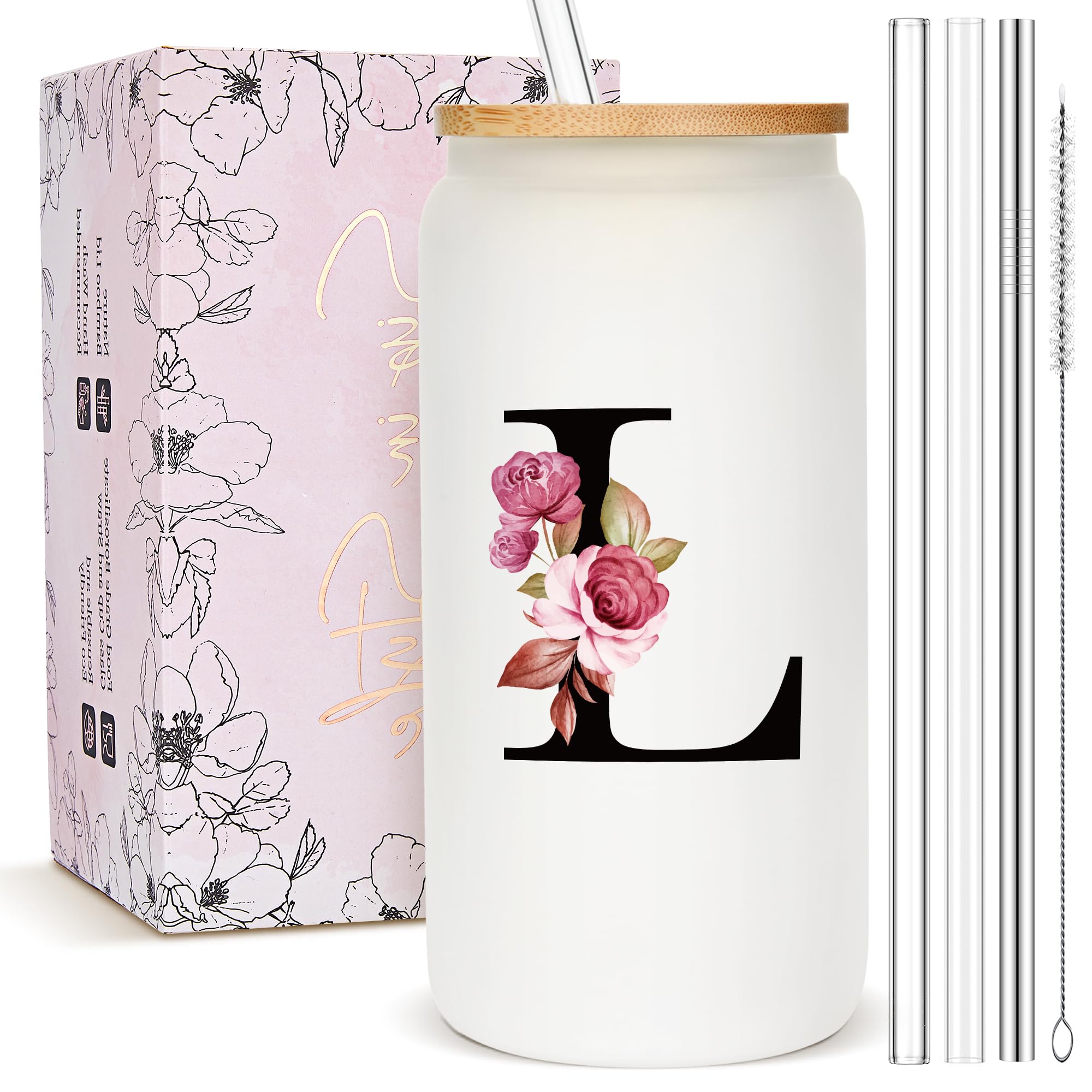 Amazon.com | Personalized Gifts for Women, Monogrammed Frosted Glass ...