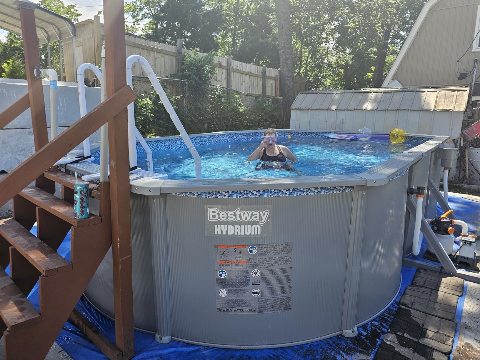 Bestway Hydrium Galvanized Steel Wall Above Ground Pool at Brianna ...