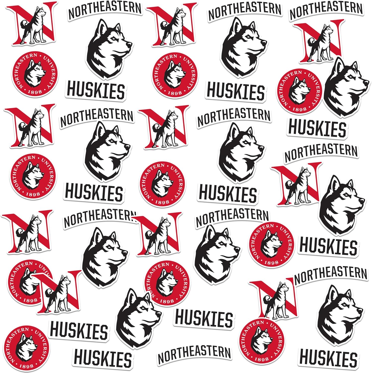 Amazon.com: Northeastern University Spirit Logo 50ct Vinyl Large Deluxe ...