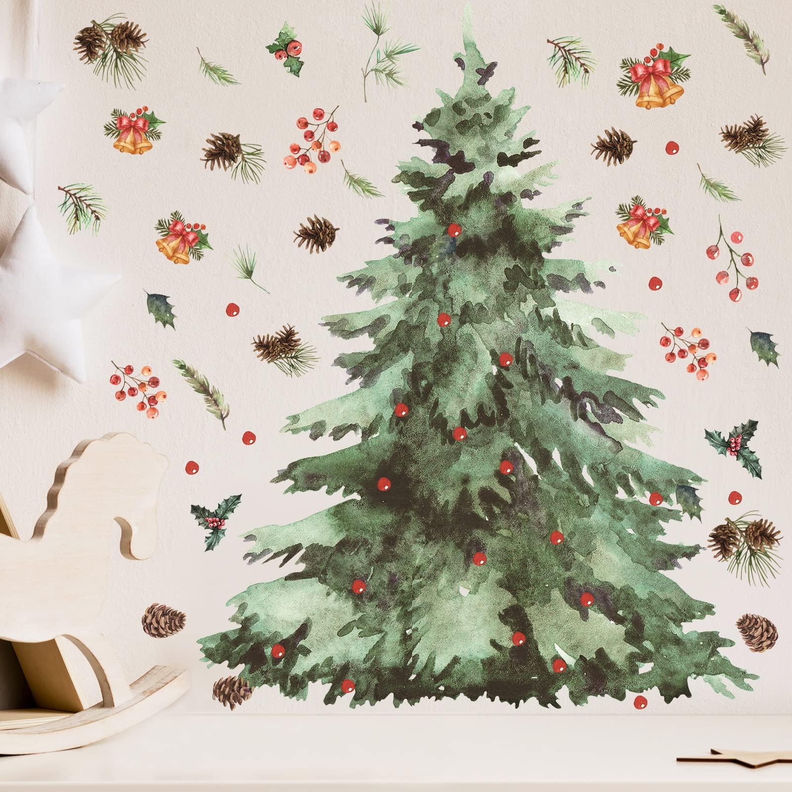 Amazon.com: DIY Merry Christmas Tree Wall Sticker Home Decor Festival ...