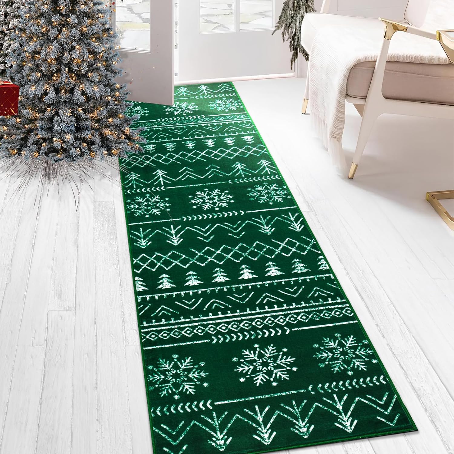 Amazon.com: Carvapet Christmas Rug - Charming Christmas Tree, Playful ...