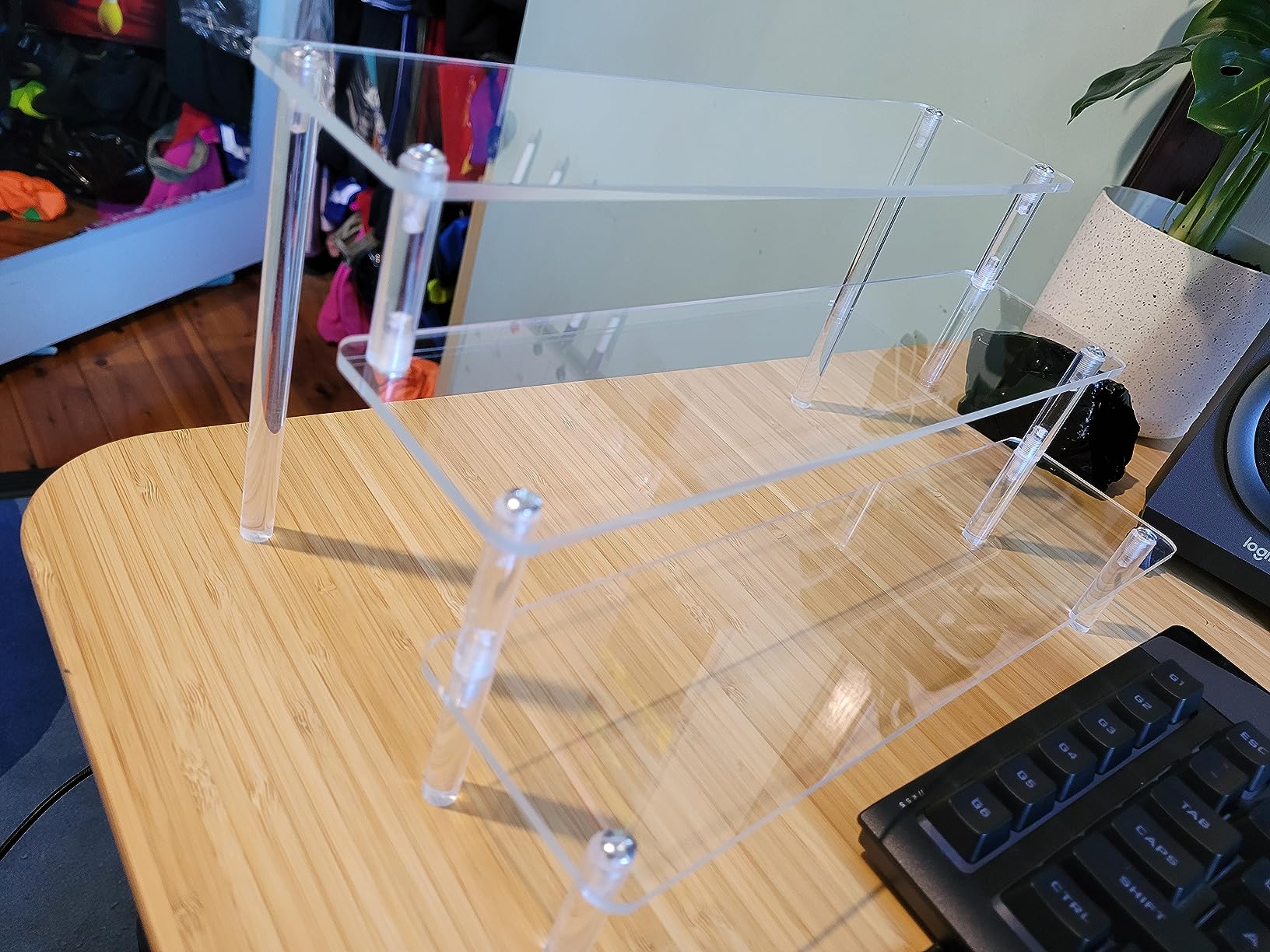 3 Tiered Acrylic Riser,Clear Display Risers Stand Perfume Organizer ...