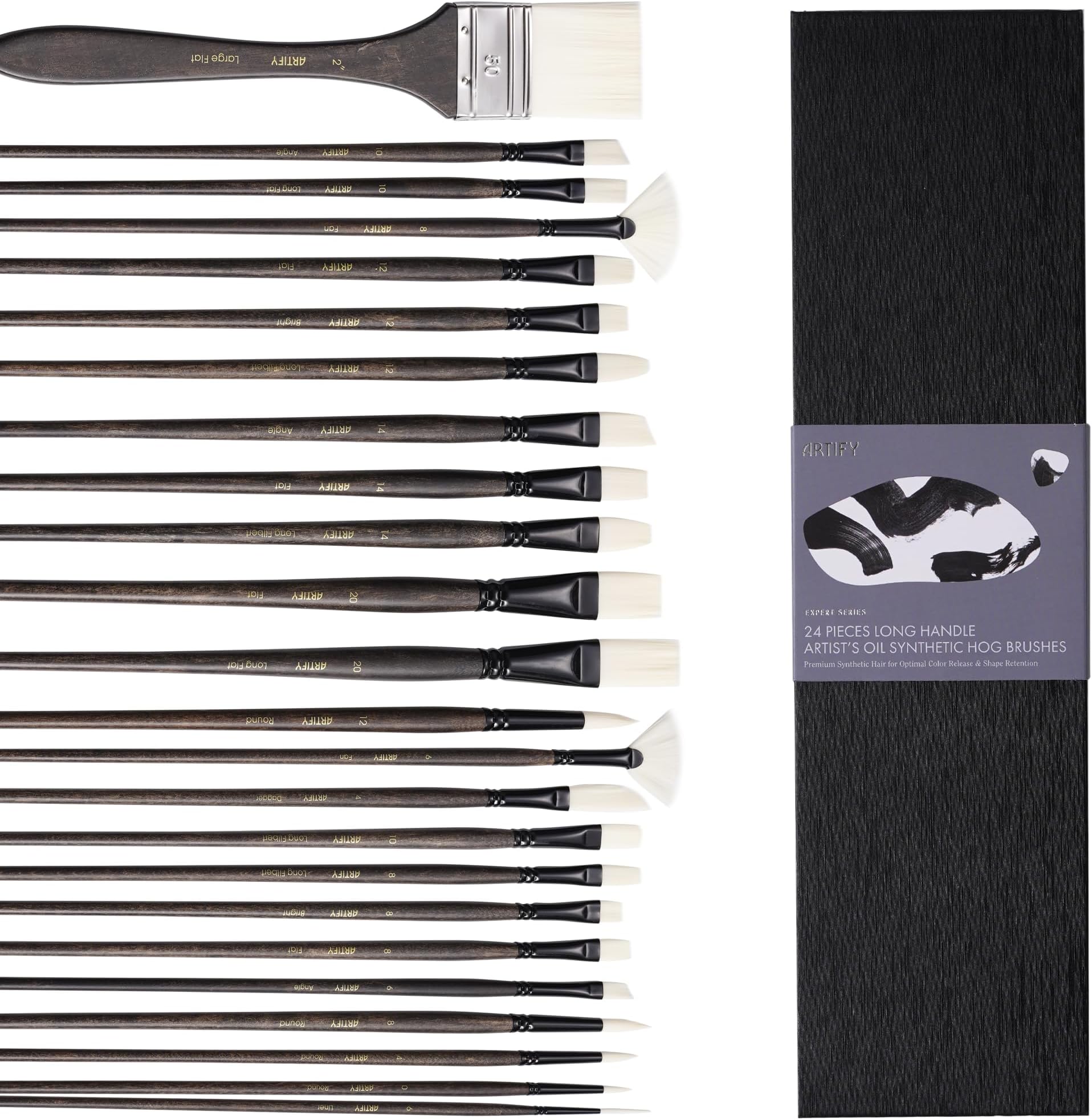 Amazon.com: MEEDEN Artist Oil Paint Brush Set: 10 Pcs Hog Bristle Art ...