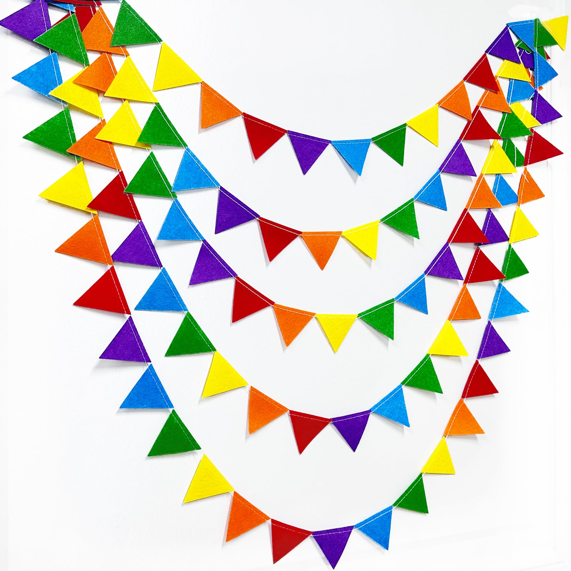 Amazon.com: pinkblume Rainbow Party Decorations Colorful Felt Hanging ...