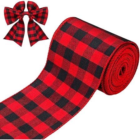 Amazon.com: Lumberjack Ribbon,4" Wide x 10 Yards, Black Red Buffalo ...